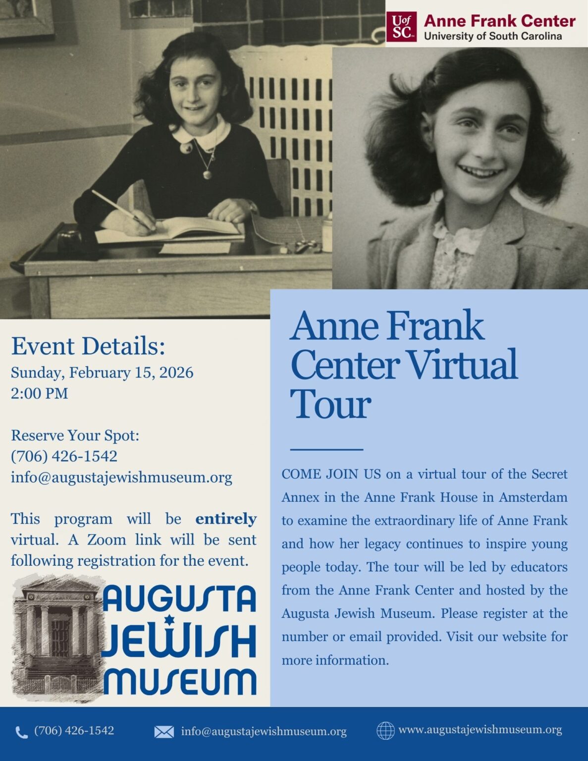Anne Frank Center Virtual Tour – Augusta Jewish Museum